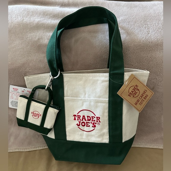 Trader Joe'S | Bags | Trader Joes Bundle Canvas Totes In Micro And Mini ...